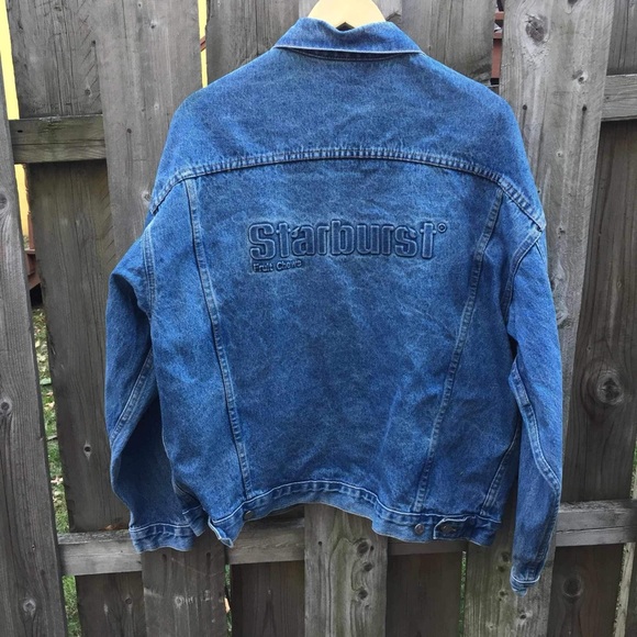 Jackets & Coats | Vtg Made In Usa Embossed Starburst Fruit Chews Denim ...